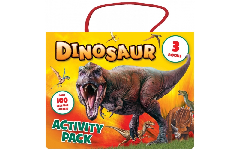 DINOSAUR Activity Pack – 3 bøger + 100 reusable stickers