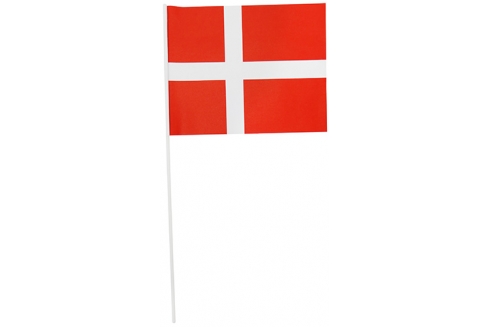 Flag på stang, Papir. 25*18cm. 10 stk.