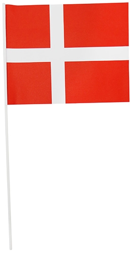 Flag på stang, Papir. 25*18cm. 10 stk.